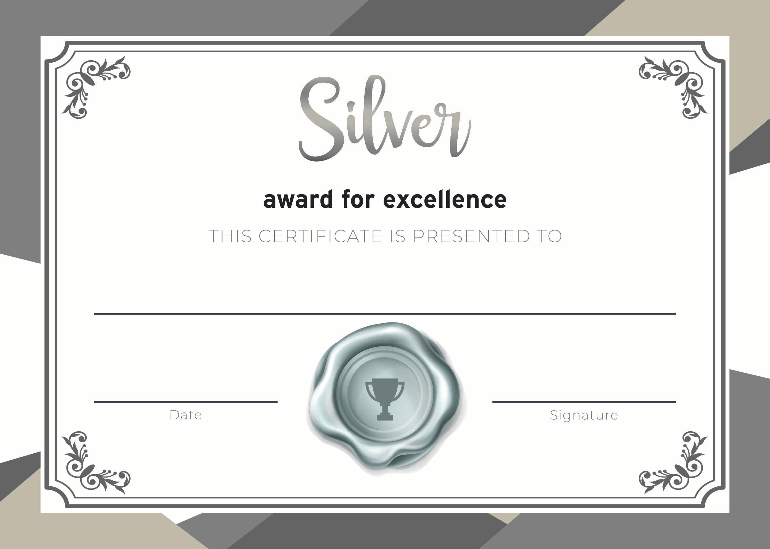 silver certificate template