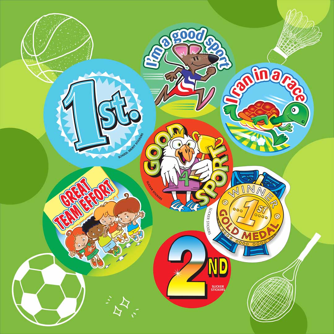 Sports Stickers & Athletics Carnival Stickers | Quick Shipping – School ...