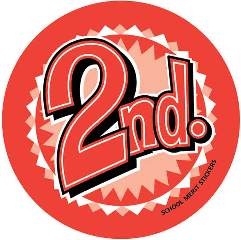 2nd Place large Merit Stickers – School Merit Solutions