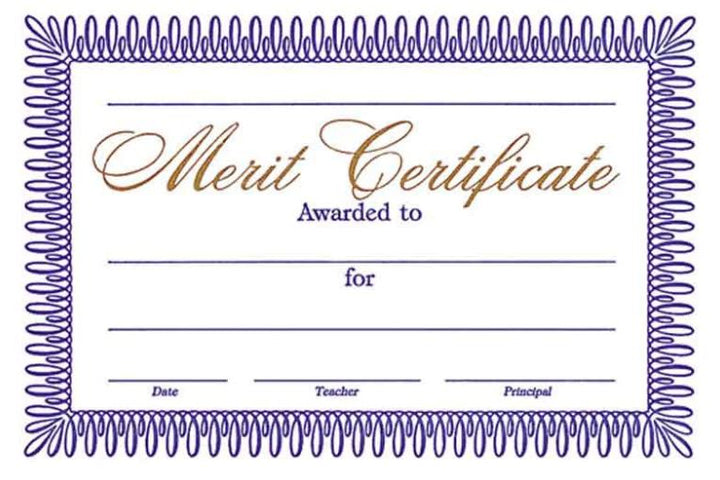 #5862 - Certificates of Merit (50 per pack) – School Merit Solutions